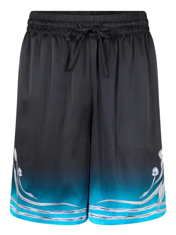 Casablanca Elastic Waist Shorts With Drawstring - Black