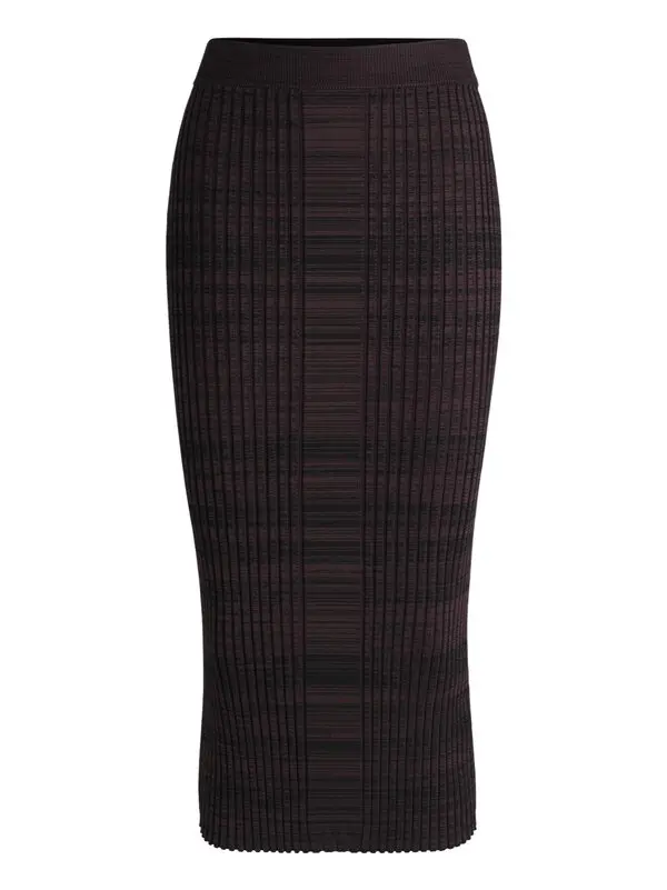 Hugo Boss Knit Bodycon Midi Skirt - Black