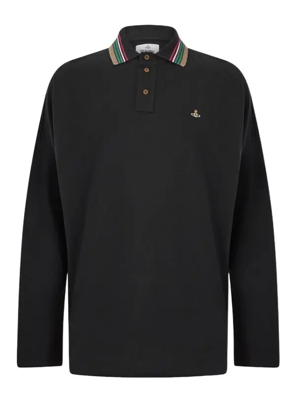 VIVIENNE WESTWOOD Long-sleeved Polo Shirt - Black