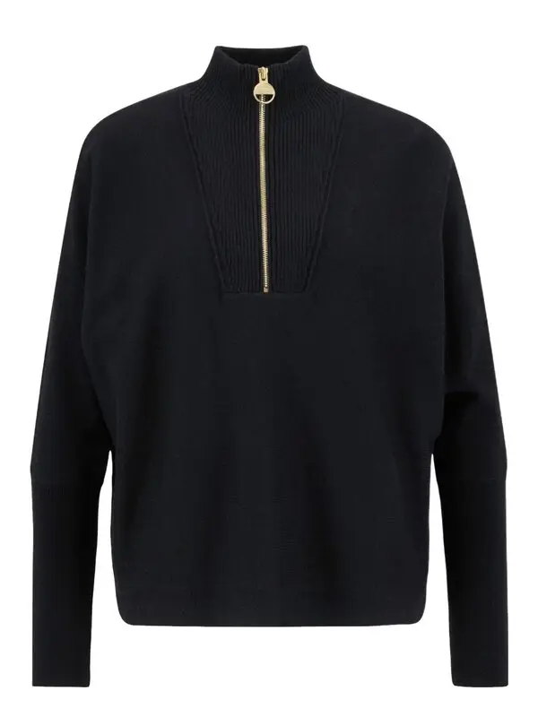 Barbour Lola Knit Jumper With Quarter Zip - Black