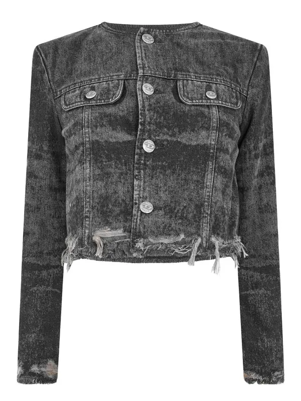 DIESEL® Distressed Denim Jacket - Black