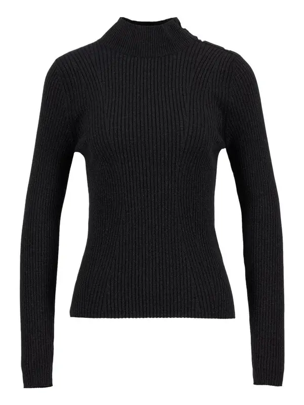 Barbour Stella Ribbed Turtleneck Jumper - Black