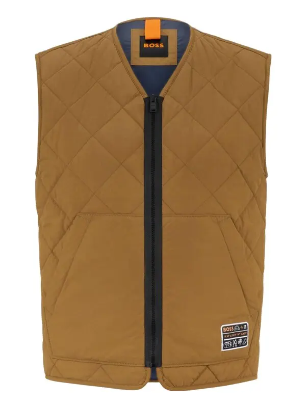 Hugo Boss Diamond-quilted Gilet - Brown
