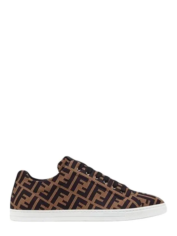 Fendi Ff Logo Low-top Sneakers - Black