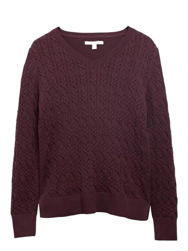 Barbour Hampton V-neck Knit - Black Cherry