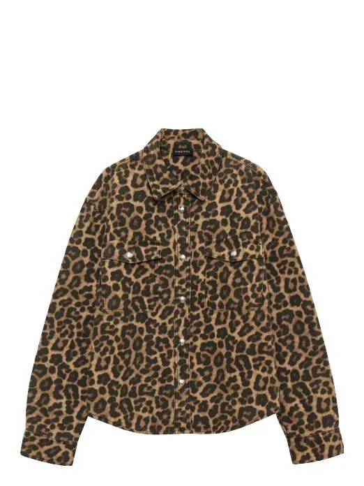 ANINE BING Print Button-up Shirt - Leopard