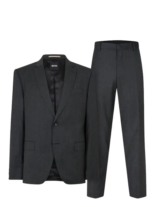 Hugo Boss Tailored Fit Canvas Interlining Suits - Black