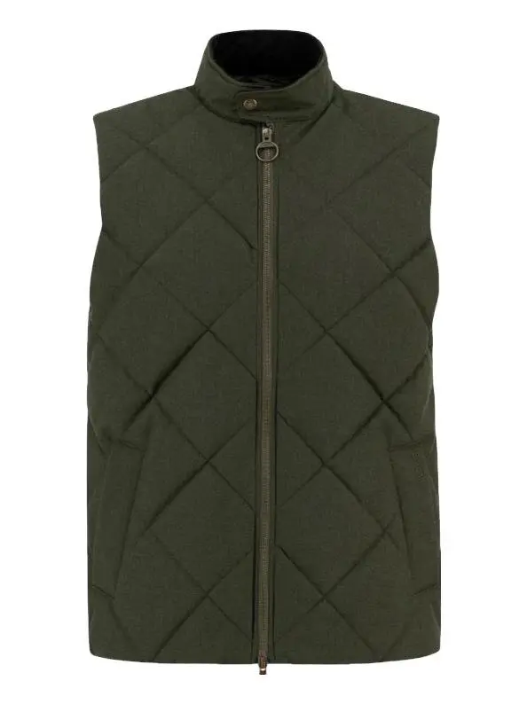 Barbour Stand Collar Quilted Vest - Olive
