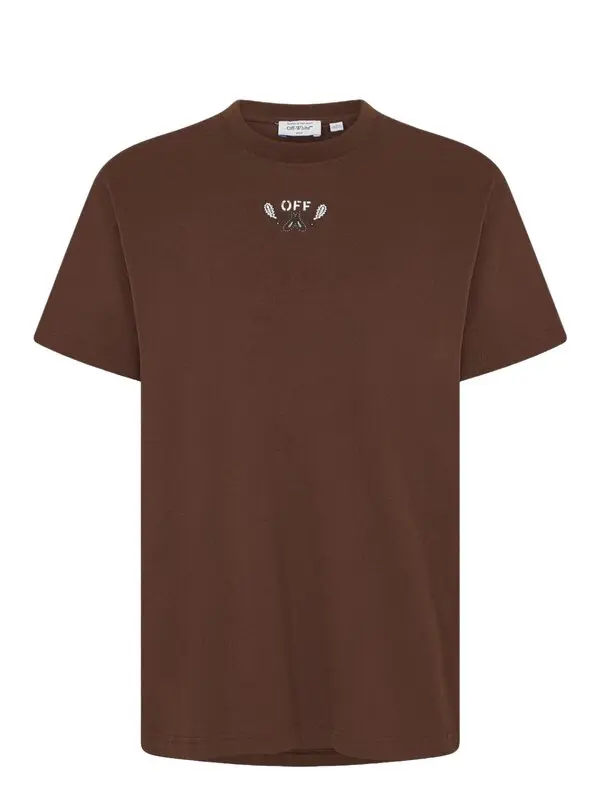 Off-White Logo Crew Neck T-shirt - Brown
