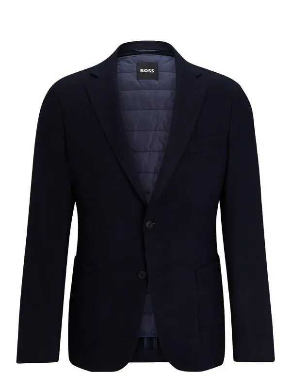 Hugo Boss Classic Single-breasted Quilted Blazer - Black
