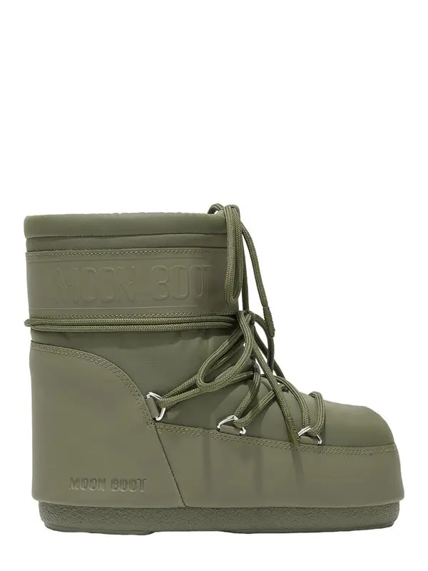 Moon Boot Embossed Text Lace-up Winter Boots - Green