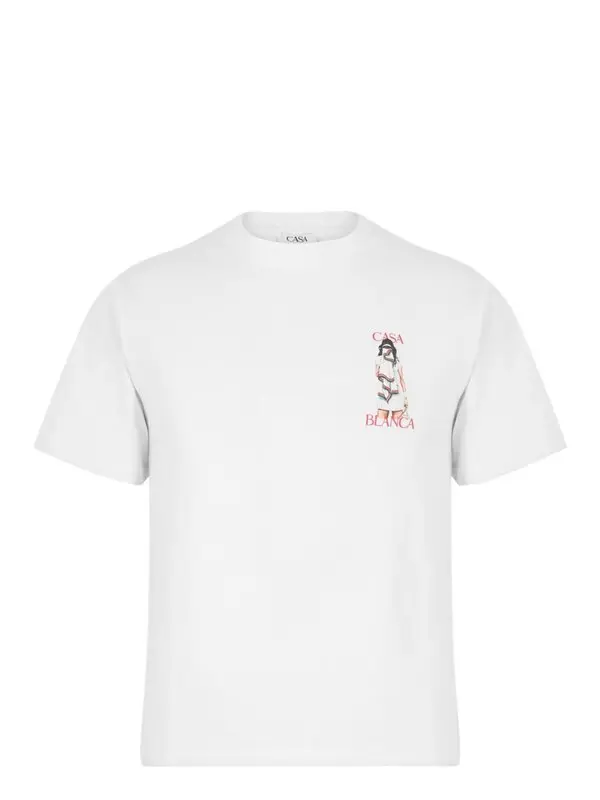 Casablanca Round Neck Printed T-shirt - White