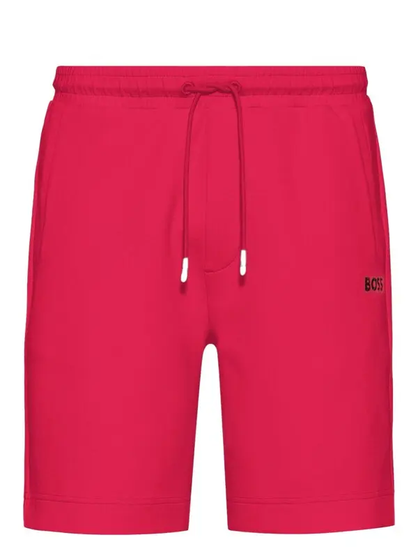 Hugo Boss Pink Jogger Shorts With Embroidered Logo - Red