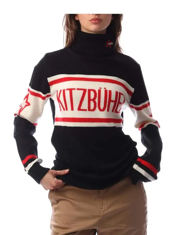 Hugo Boss Kitzbühel Graphic Turtleneck Sweater - Black