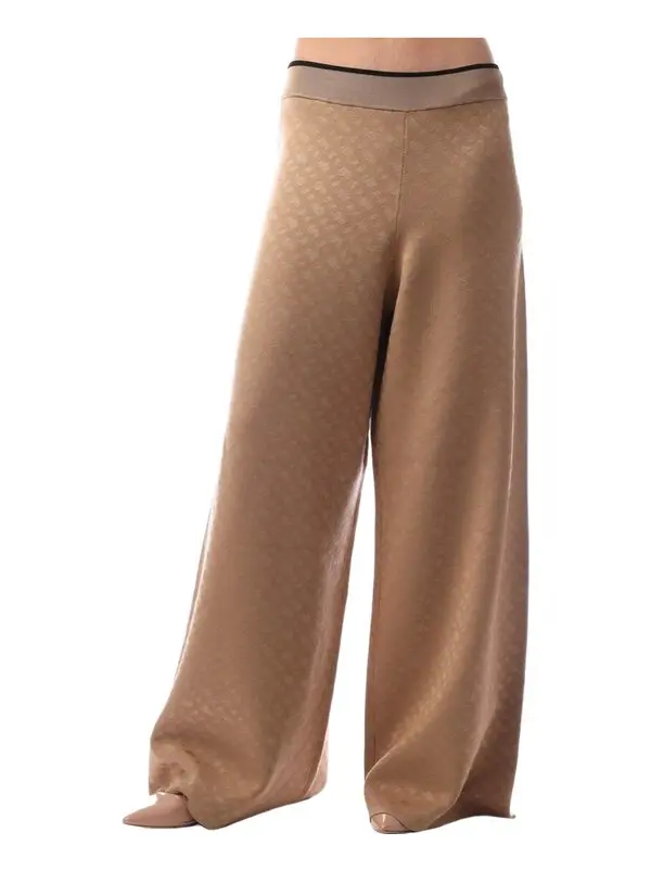 Hugo Boss Jacquard Knit Wide-leg Trousers - Brown