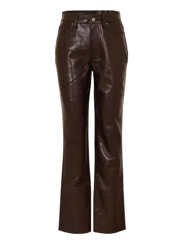 ANINE BING Leather Trousers - Dark Brown