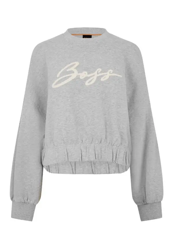 Hugo Boss Easton Crew Neck Sweatshirt With Graphic Logo - Gray