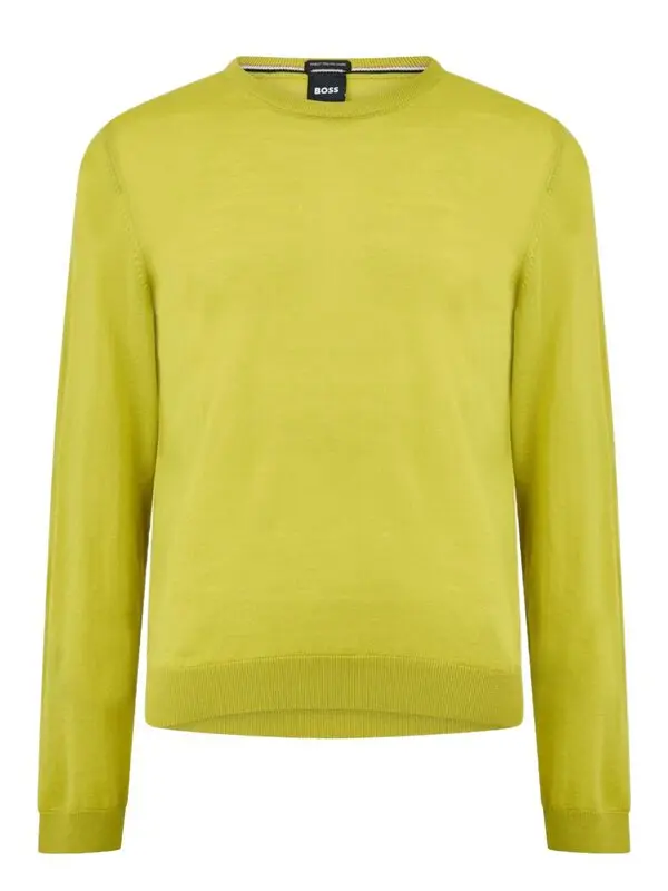 Hugo Boss Leno Knit Crew Neck Jumper - Yellow