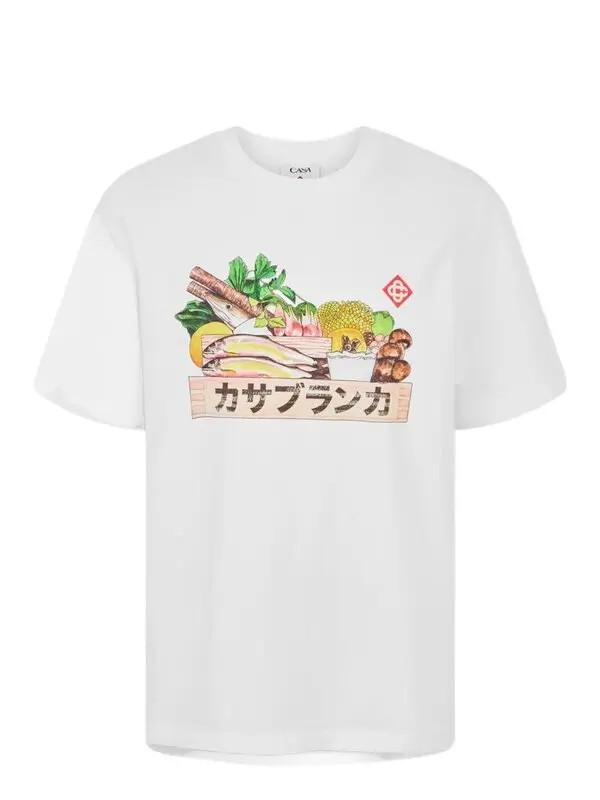 Casablanca Round-neck Printed T-shirt - White