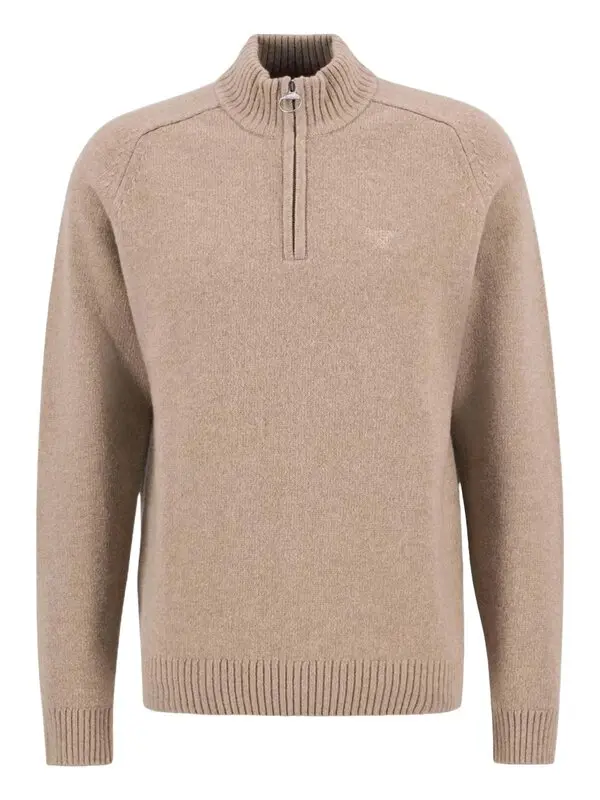 Barbour Grangetown Half-zip Jumper - Nude