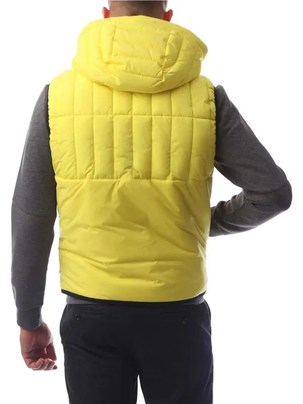 Hugo Boss Quilted Hooded Gilet - Yellow