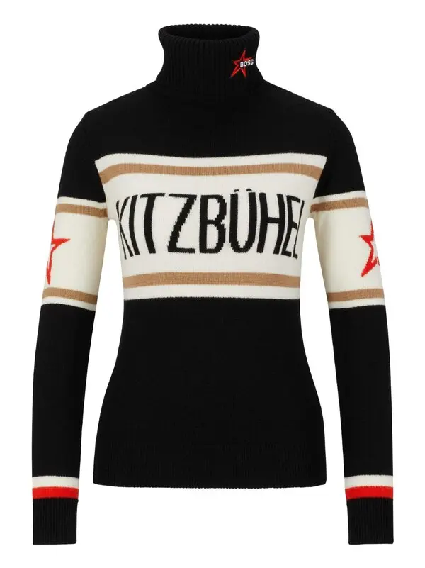 Hugo Boss Color-block Knit Sweater - Black