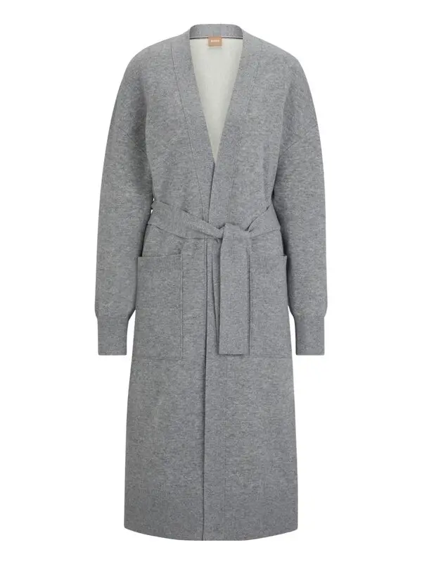 Hugo Boss Long Knit Cardigan - Gray