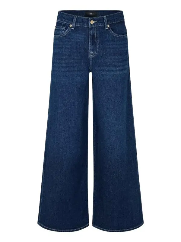 7 For All Mankind Belt Loop Wide Leg Jeans - Blue