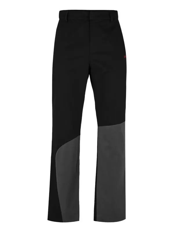 Off-White Slim Fit Paneled Trousers - Black