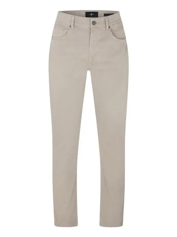 7 For All Mankind Straight Leg Sateen Trousers - Beige