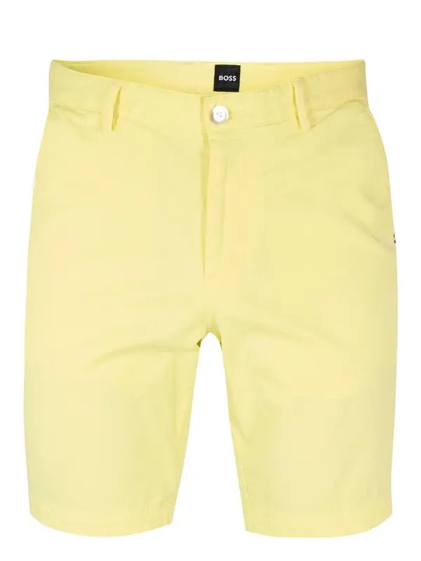 Hugo Boss Cotton Twill Chino Shorts - Yellow