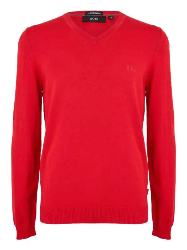 Hugo Boss Batisse E Knitted V-neck Top - Red