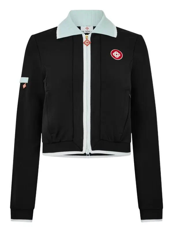 Casablanca Zipper Long-sleeve Casual Jacket - Black