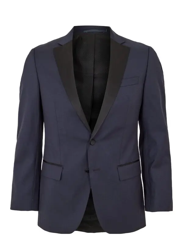 Hugo Boss Navy Single-breasted Tuxedo Blazer - Black