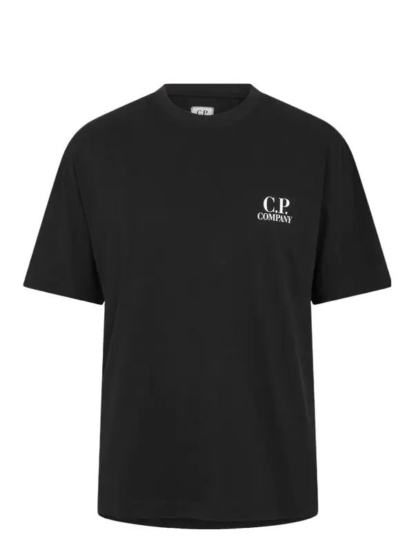 C.P. COMPANY Logo Crew Neck T-shirt - Black