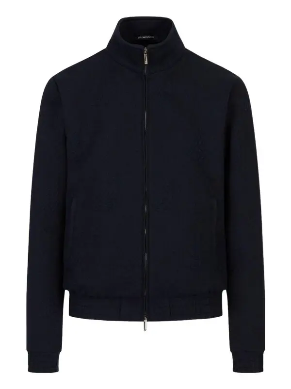 Emporio Armani Long-sleeved Stand-up Collar Coat - Black