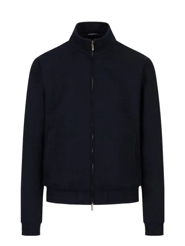 Emporio Armani Long-sleeved Stand-up Collar Zip-up Coat - No