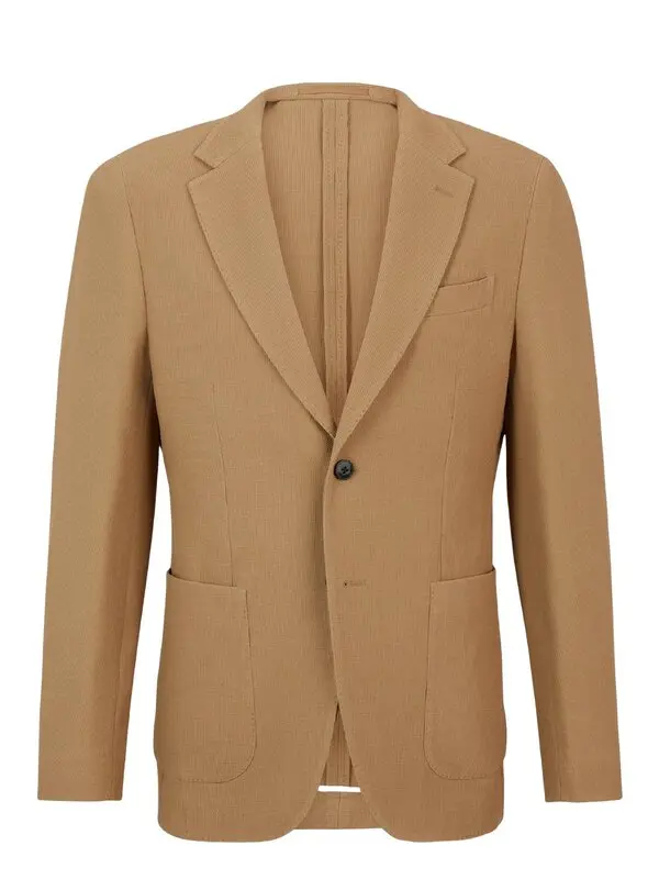 Hugo Boss Single-breasted Textured Blazer - Brown