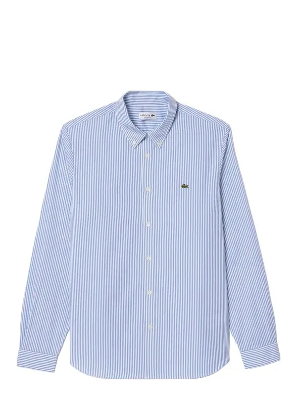 Lacoste Regular-fit Striped Cotton Shirt - White