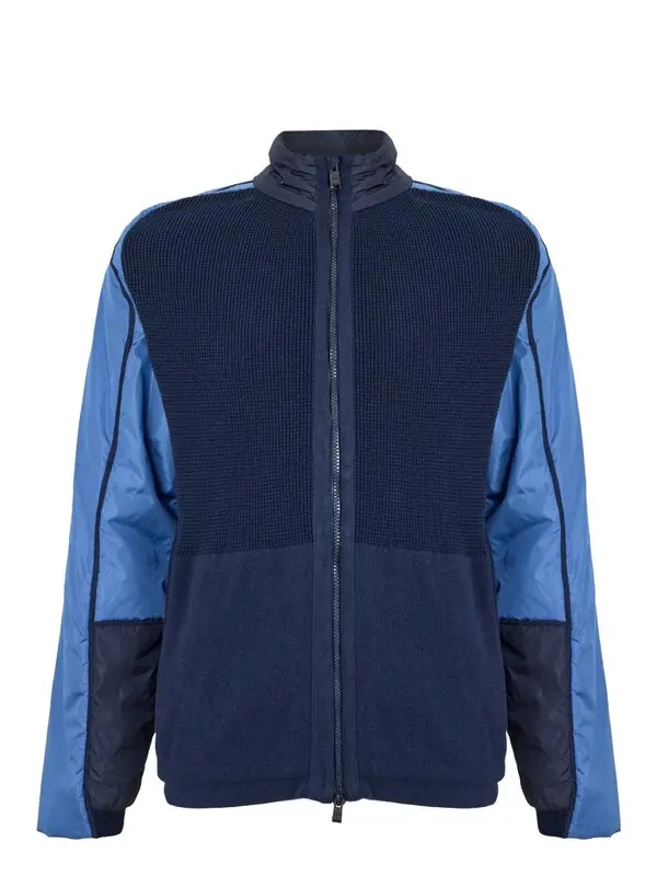 Hugo Boss Hybrid Knit And Shell Jacket - Blue