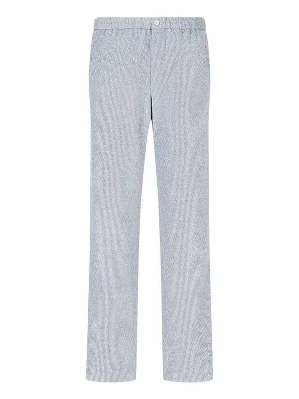 Emporio Armani Textured Casual Trousers - Blue