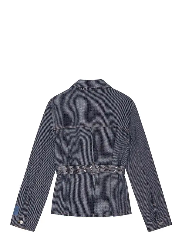 GANNI Belted Denim Jacket - Black