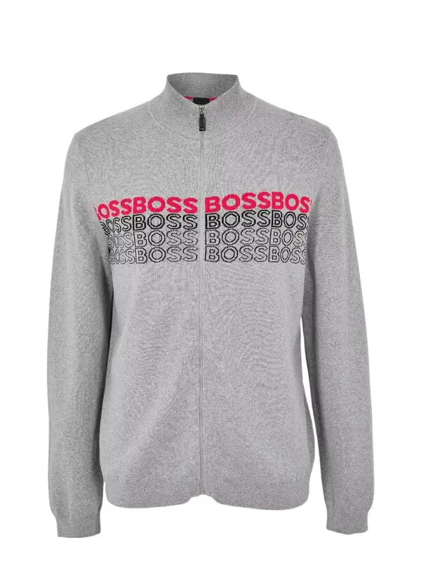 Hugo Boss Zightek Lined Knitwear Hoodie - Gray