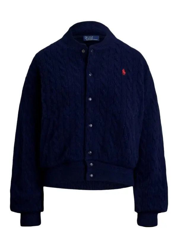 Polo Ralph Lauren Cable-knit Bomber Jacket - Black