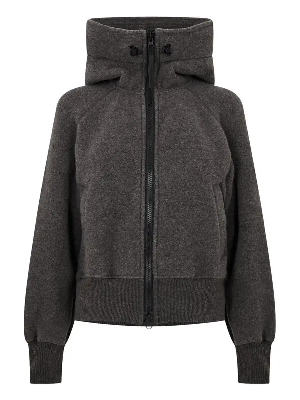 Canada Goose Zip-up Knit Coat With Turtleneck Hood - Black