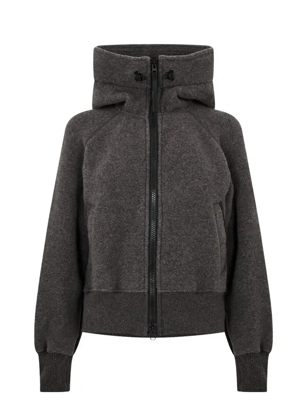 Canada Goose Zip-up Knit Coat With Turtleneck Hood - Black