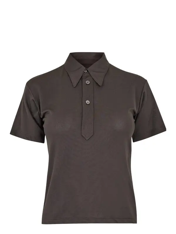 MAISON MARGIELA Short Sleeve Polo Top - Black