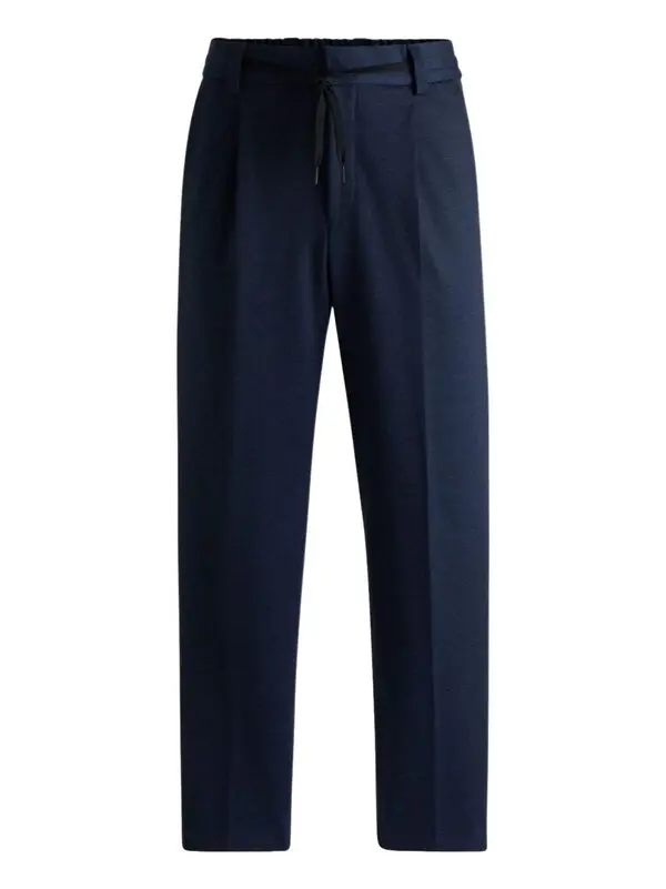 Hugo Boss Slim Fit Trousers With Drawstring Waist - Black