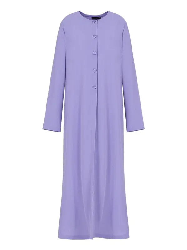 Emporio Armani Long Sleeve Buttoned Coat - Violet
