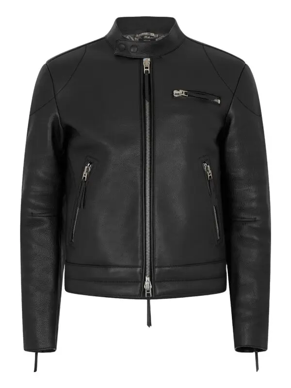 TOM FORD Slim-fit Leather Jacket With Signature Hardware - Black